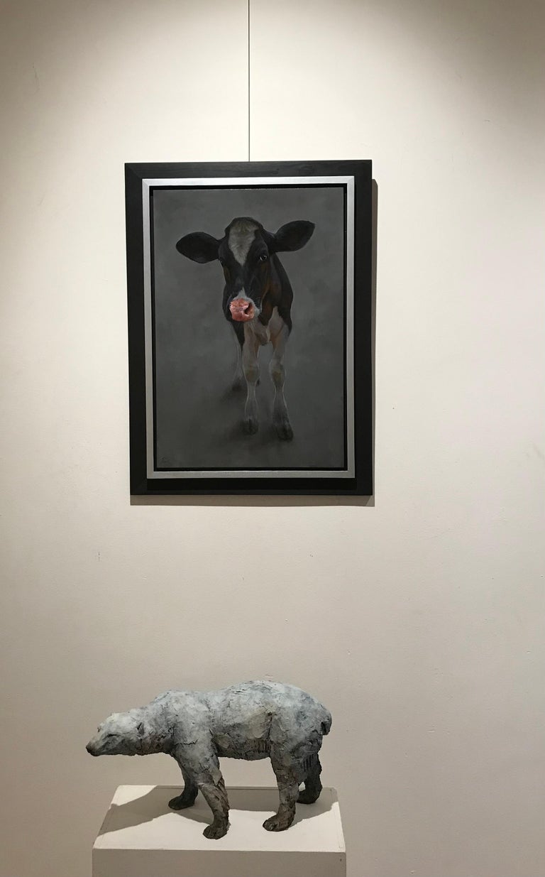 Paul Jansen - "Calf" Contemporary Dutch Oil Painting of a Dutch Calf ...