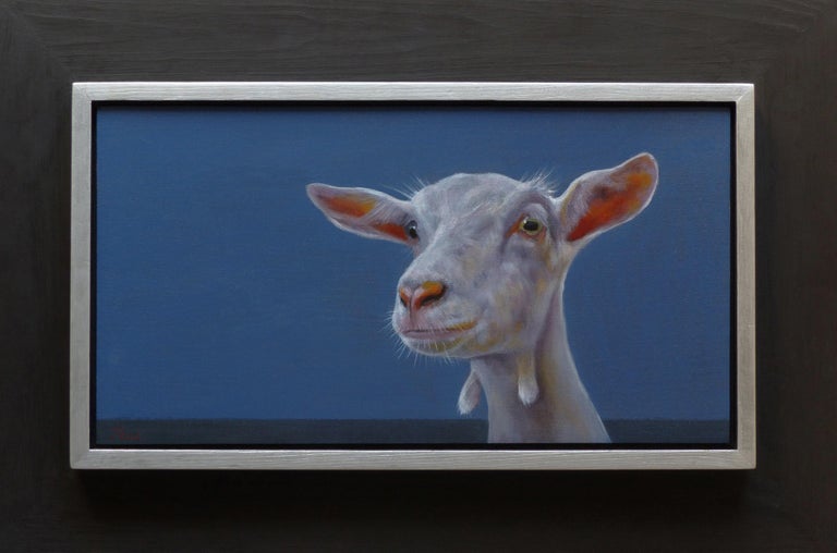 Paul Jansen - "Goat" Contemporary Dutch Oil Painting of a White Goat ...