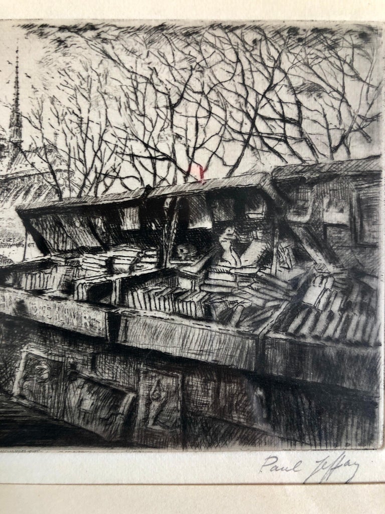 Paul Jeffay - Bouquiniste Old Yiddish Bookseller, Paris Vintage Etching ...