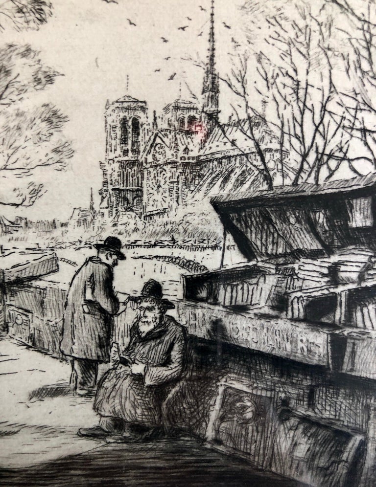 Paul Jeffay - Bouquiniste Old Yiddish Bookseller, Paris Vintage Etching ...