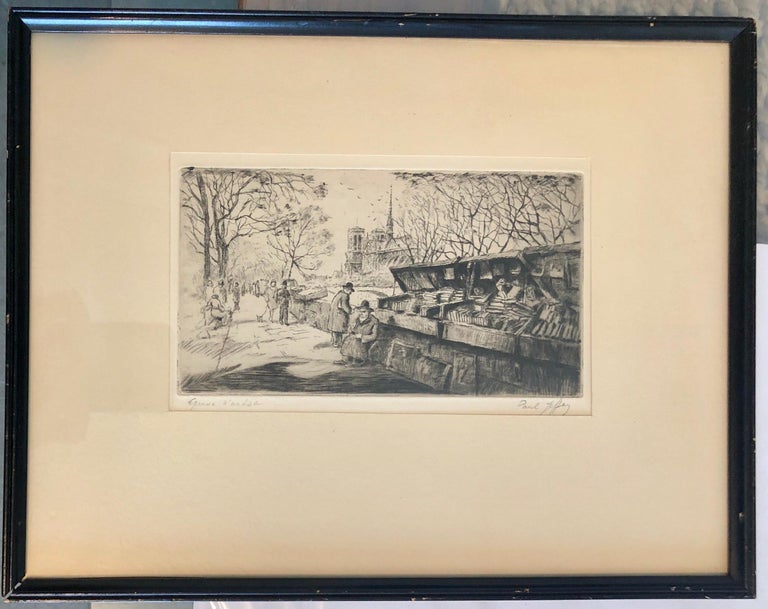 Paul Jeffay - Bouquiniste Old Yiddish Bookseller, Paris Vintage Etching ...