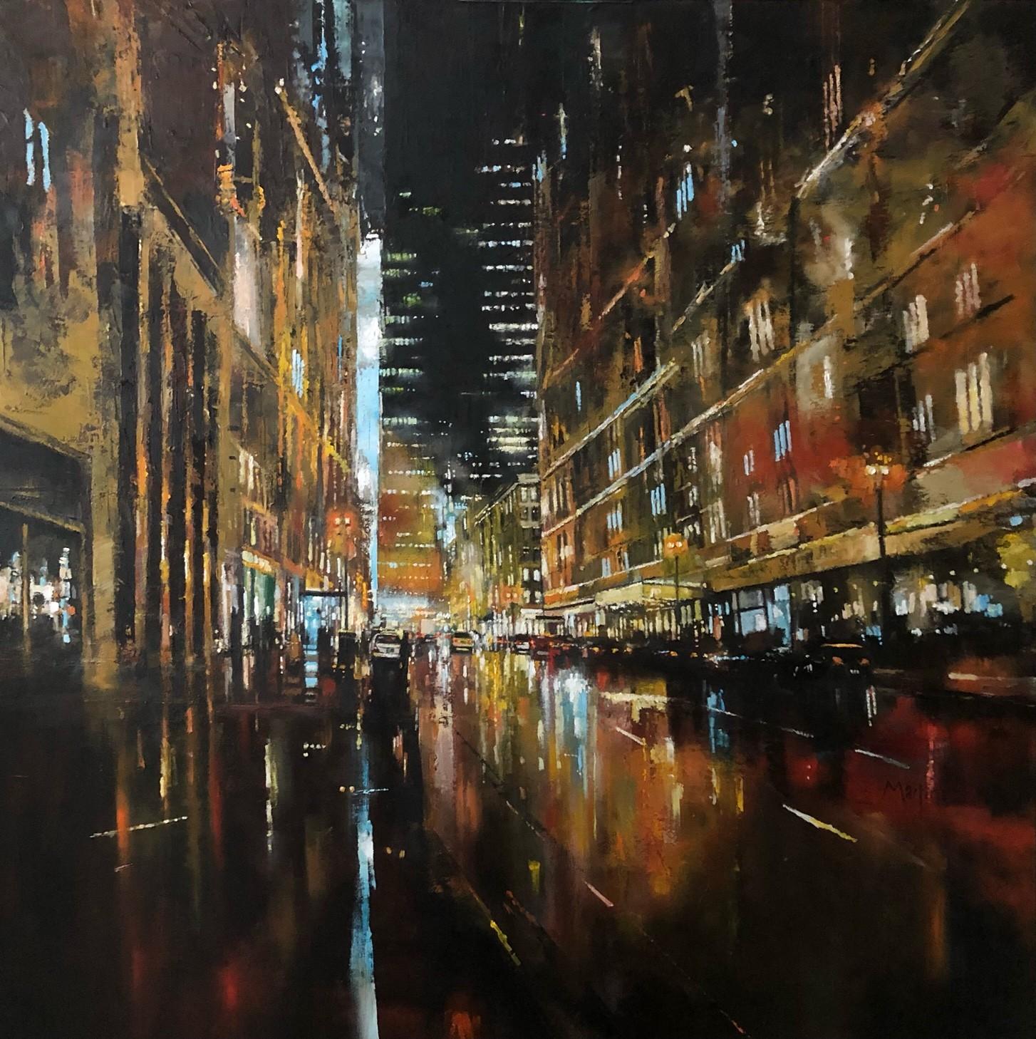 Paul Jensen - City Rain II - original abstract impressionism painting ...