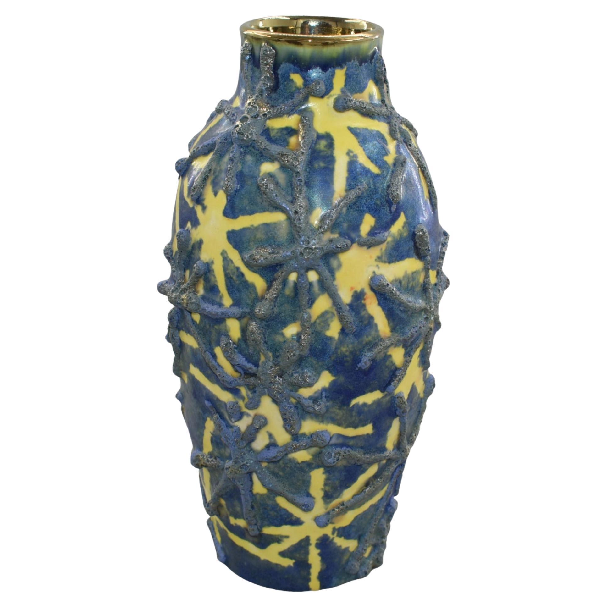 Zsolnay Hungarian C1900 Antique Eosin Blue Gold Luster Art Nouveau ...