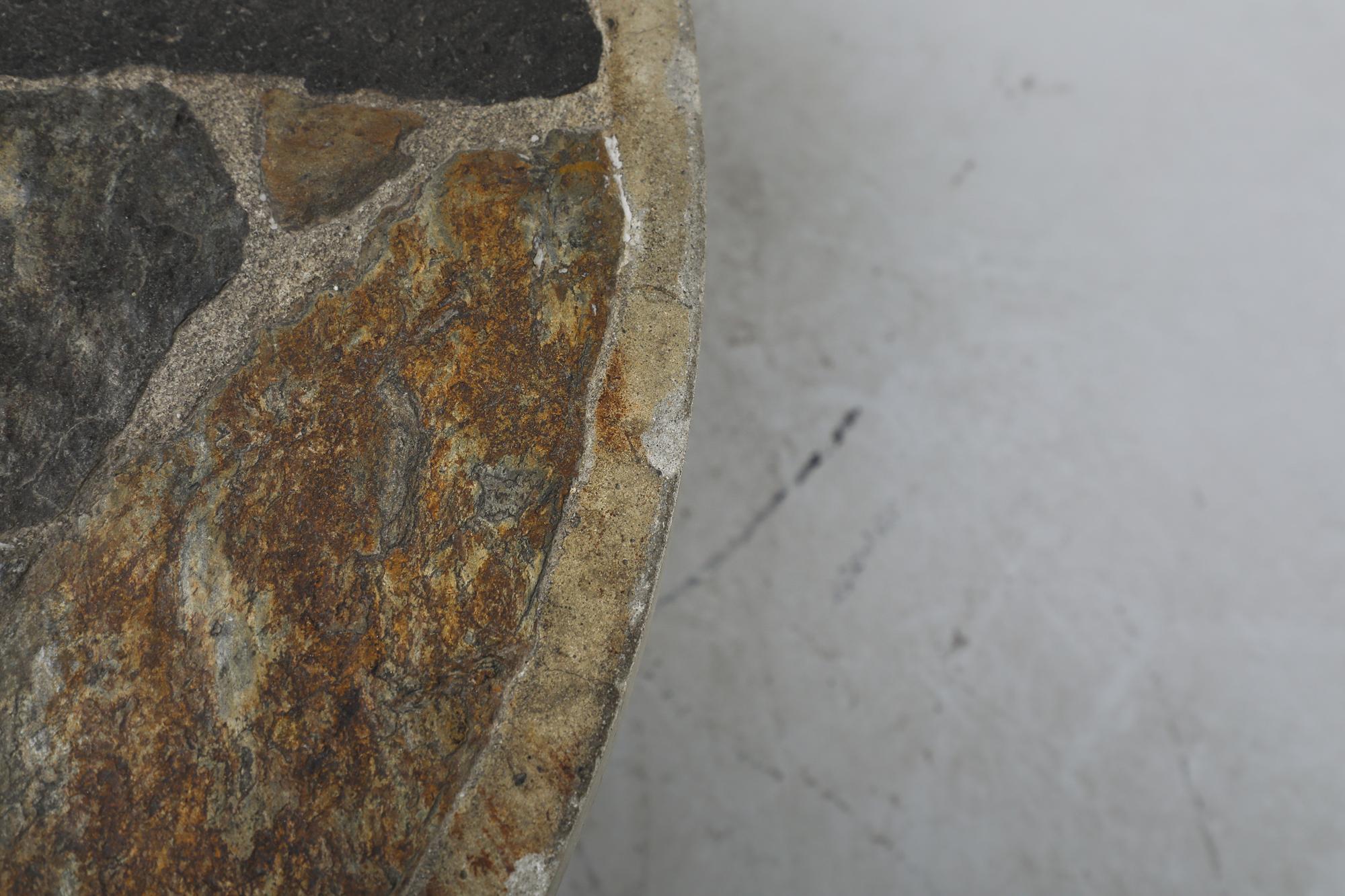 Paul Kingma Style Round Stone Coffee Table For Sale at 1stDibs