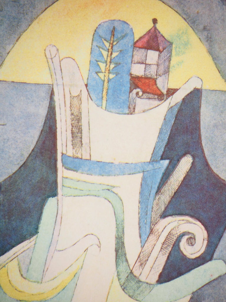 Landscape With Black Columns - Lithograph and Stencil For Sale at 1stDibs