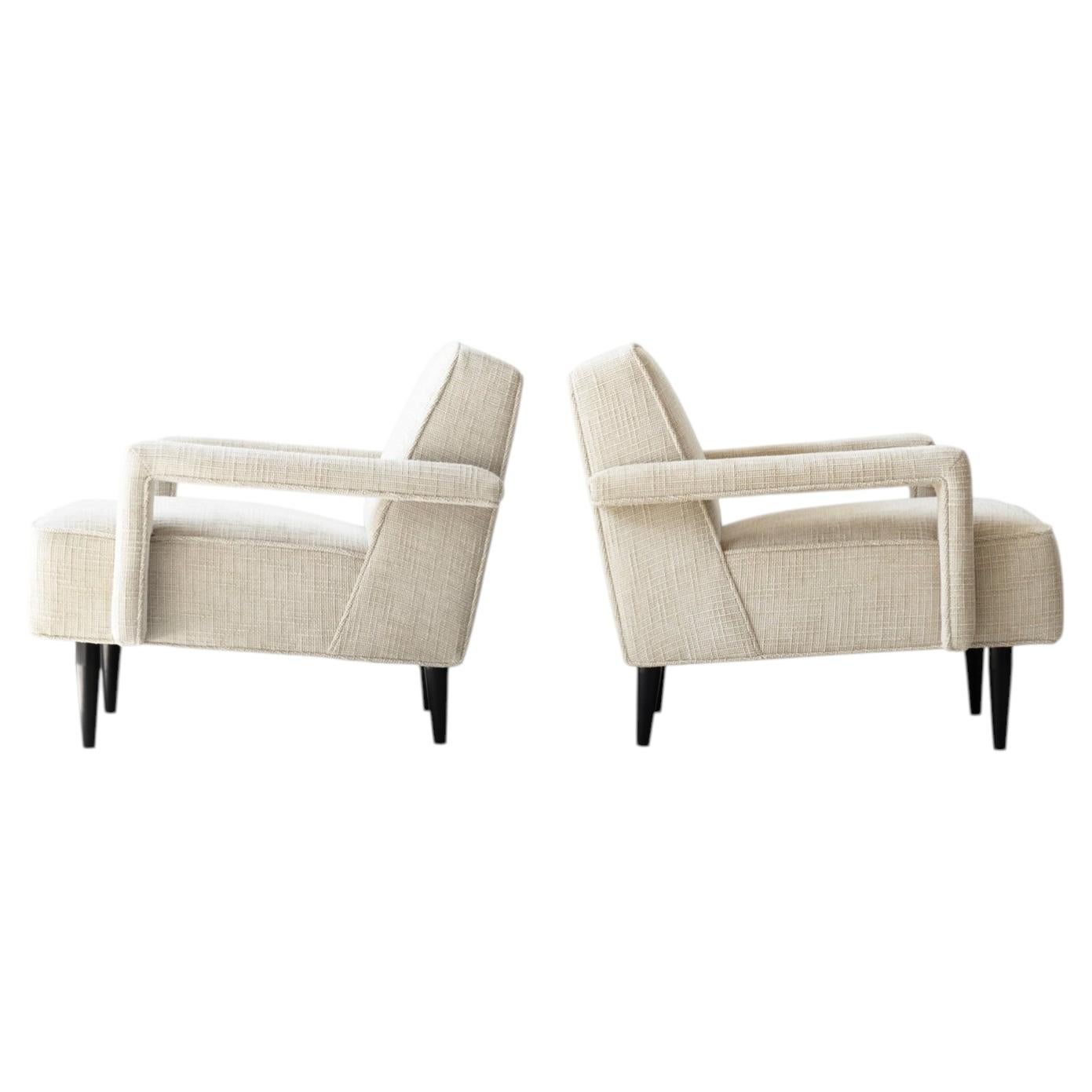 Cubic Lounge Chairs in Light Grey Upholstery For Sale at 1stDibs