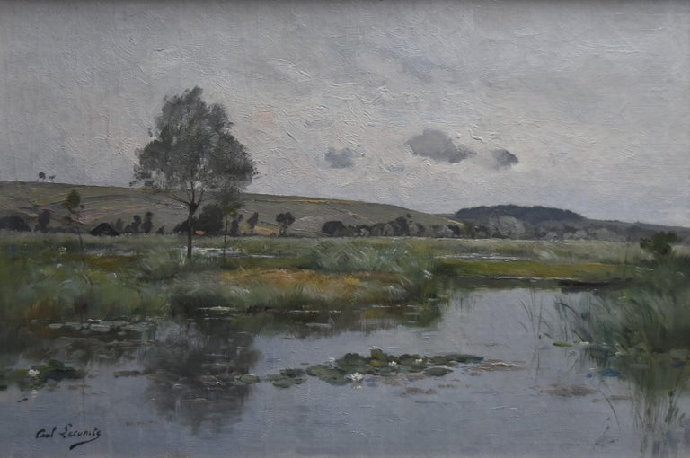 Paul Lecomte - Paul Lecomte (1842-1920) A Landscape with a pond, Oil on ...