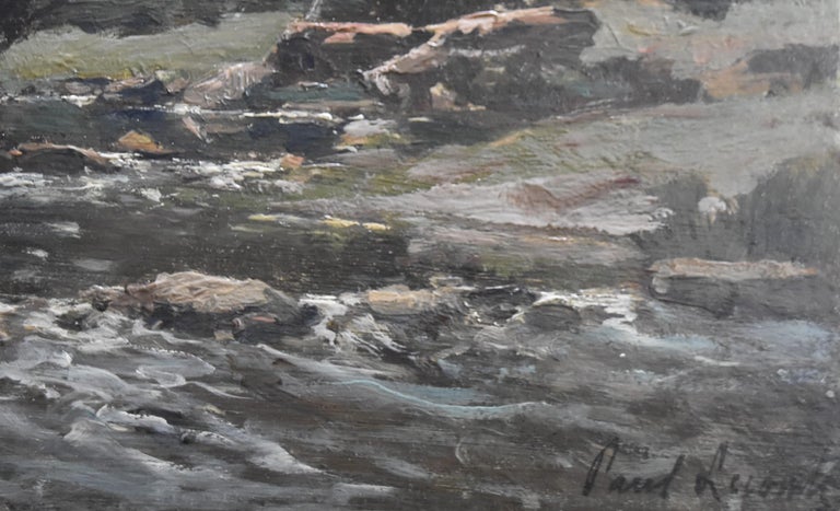 Paul Lecomte - Paul Lecomte (1842-1920) A Landscape with a river, Oil on panel signed For Sale ...