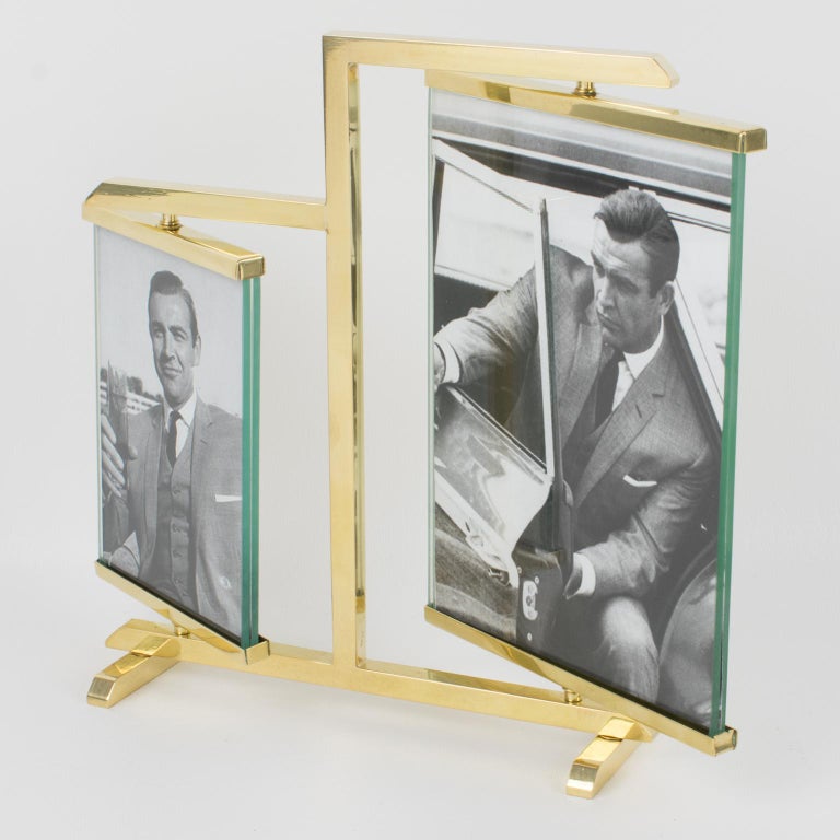 Paul Lobel Style 1930s Brass Picture Frame at 1stDibs