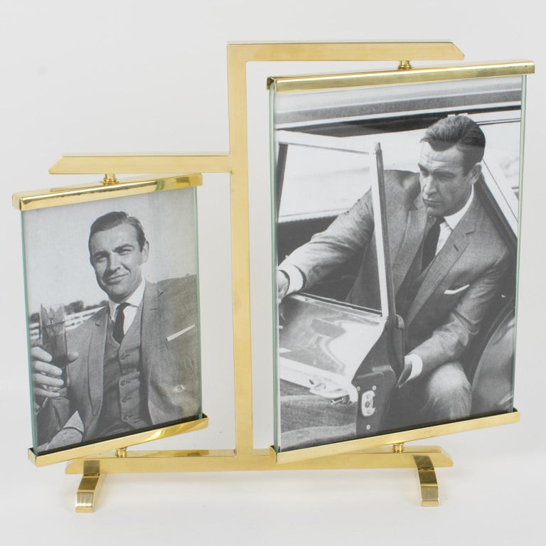 Paul Lobel Style 1930s Brass Picture Frame at 1stDibs