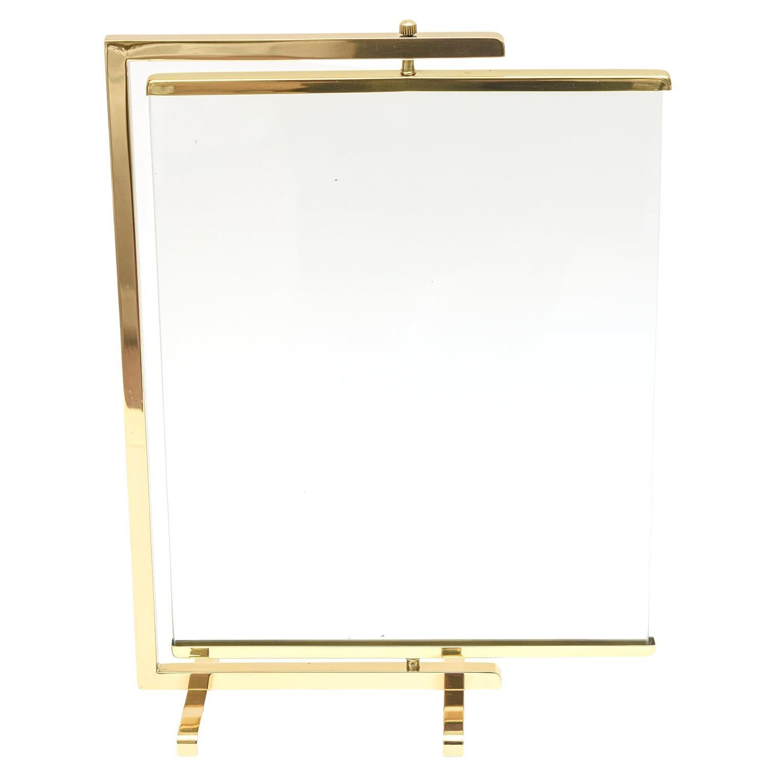Swiss Made Machined Brass Desk Dresser Top Tri-Fold Picture Frames at ...
