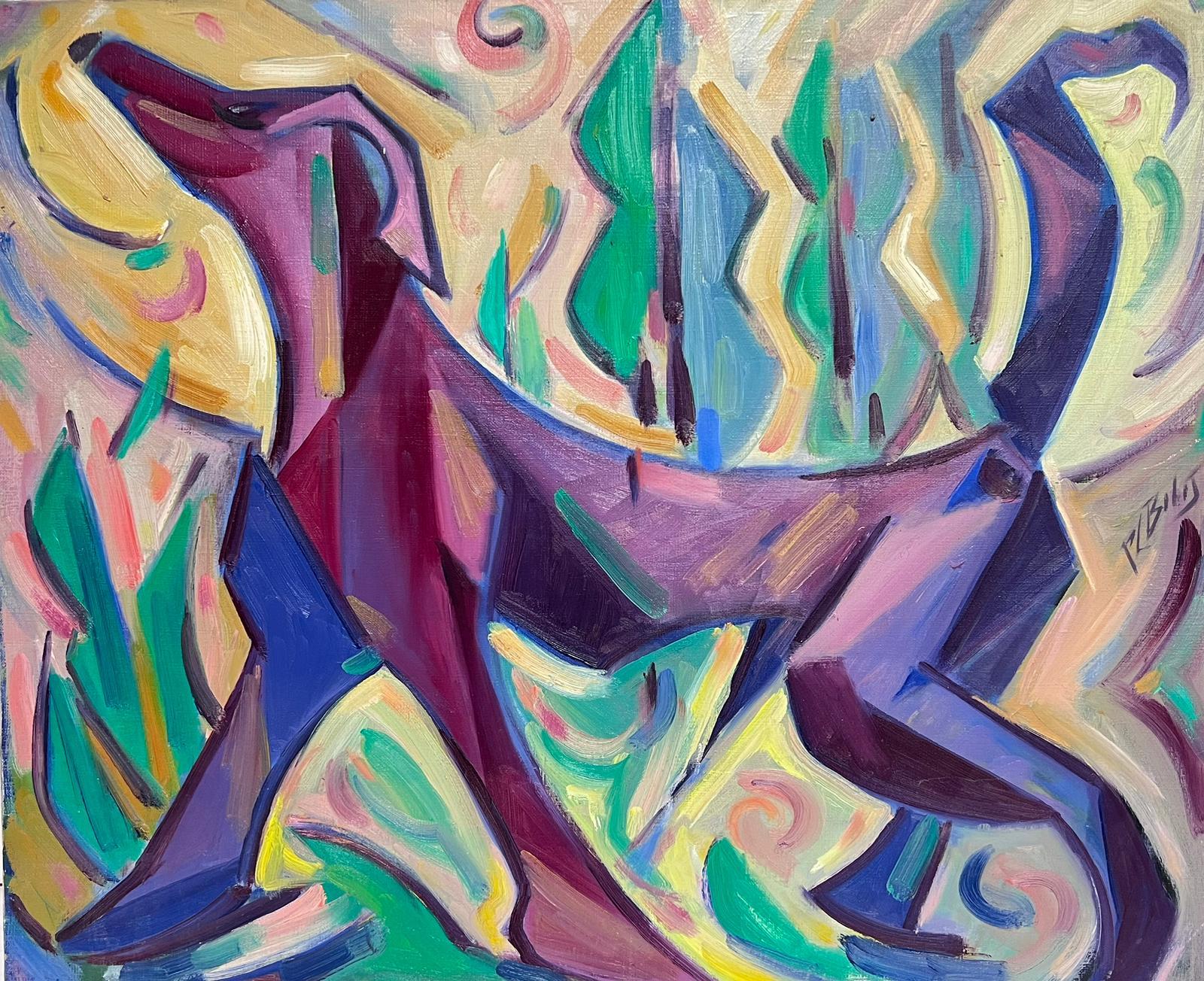 Paul-Louis Bolot (French 1918-2003) - Perro Cubista Francés Pintura al ...