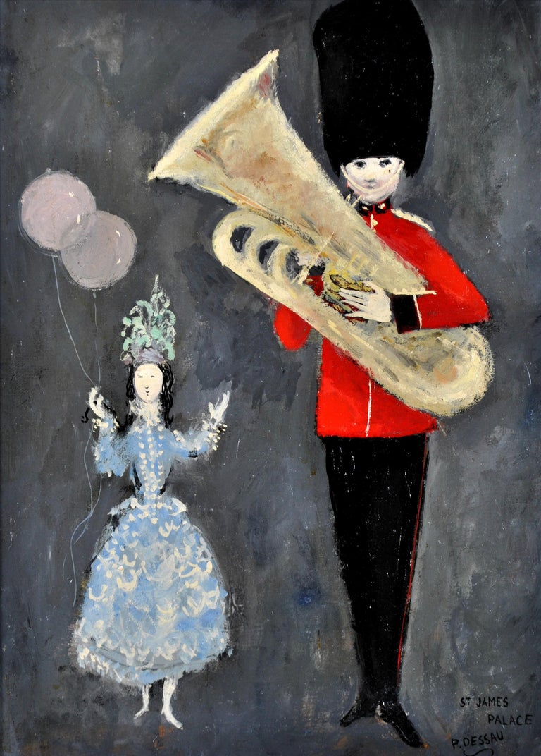 Paul Lucien Dessau - St James Palace - Guardsman Tuba and Girl Antique ...