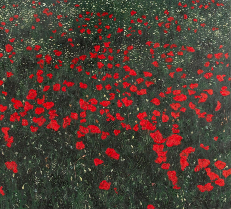 Paul Manes - Untitled - Poppy Field (60" x 66") For Sale at 1stDibs