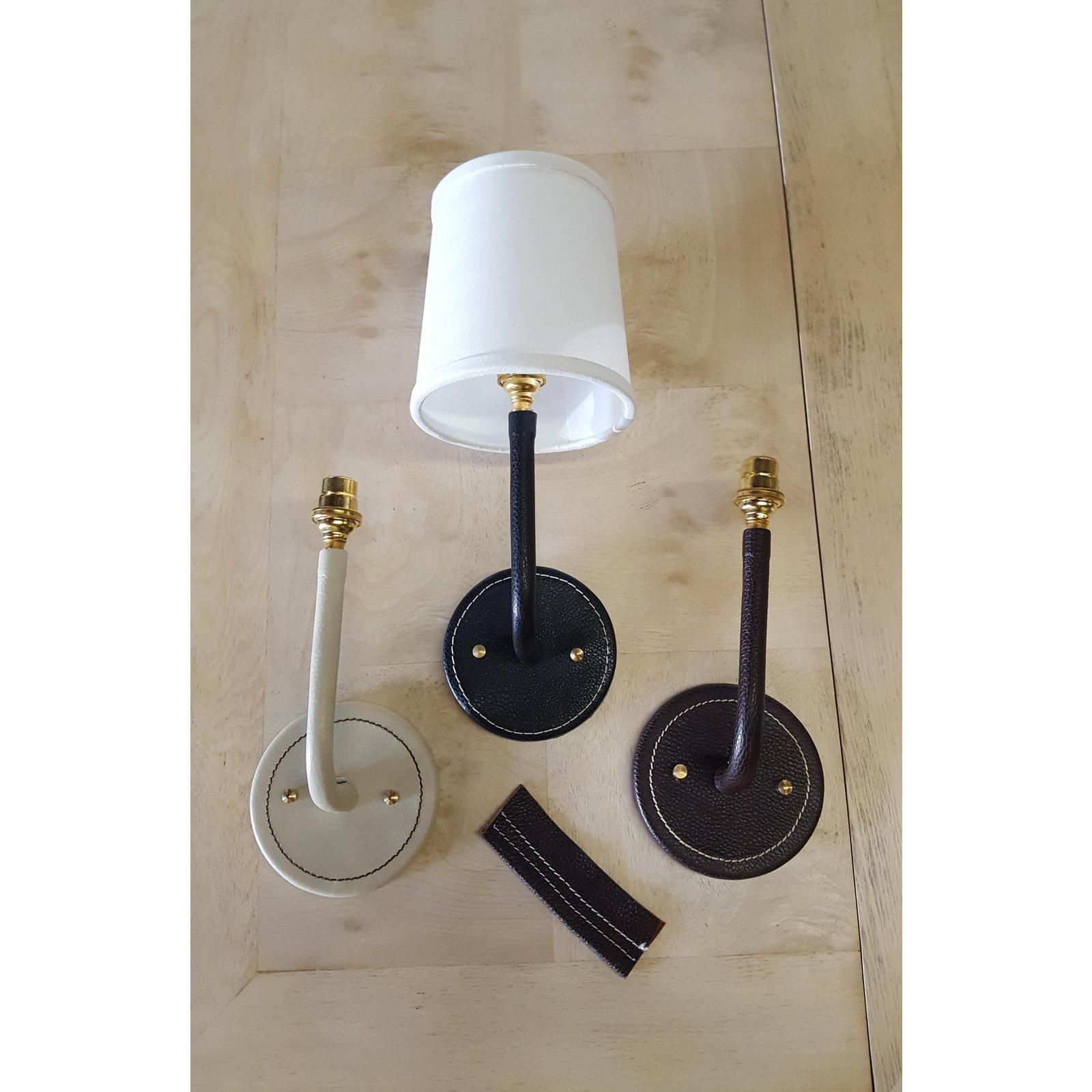 Paul Marra Top-Stitched Leather Wrapped Sconce For Sale at 1stDibs