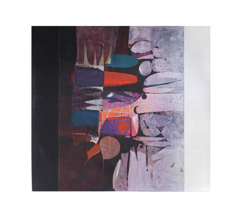 Paul Maxwell Abstract Modernist Oil Painting on Canvas 1971 at 1stDibs