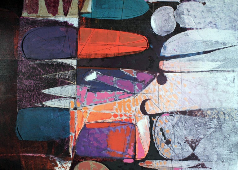 Paul Maxwell Abstract Modernist Oil Painting on Canvas 1971 at 1stDibs