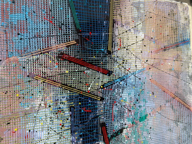 Paul Maxwell - Large Modern Abstract Cast Stencil Painting Paul Maxwell ...