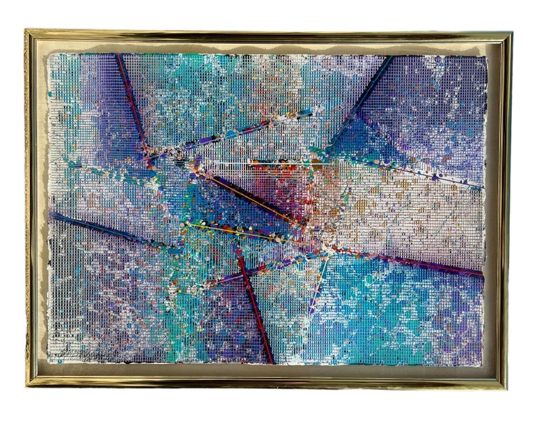 Paul Maxwell - Large Modern Abstract Cast Stencil Painting Paul Maxwell ...