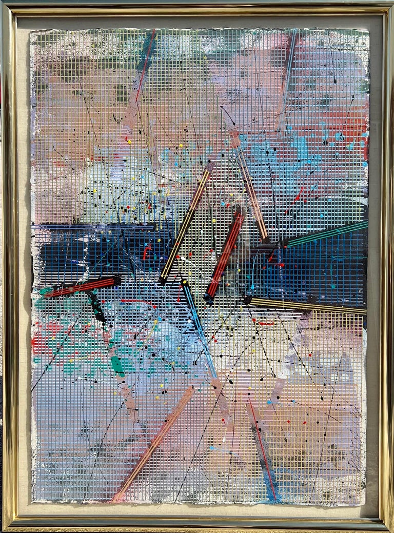 Paul Maxwell - Large Modern Abstract Cast Stencil Painting Paul Maxwell ...