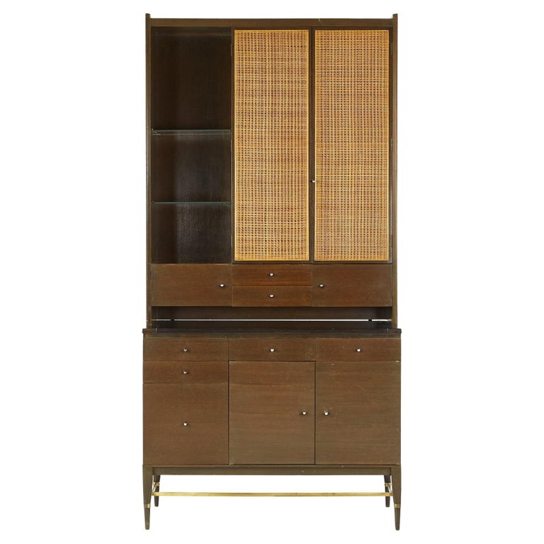 Paul McCobb Connoisseur Collection Mid Century Mahogany and Cane Bar ...