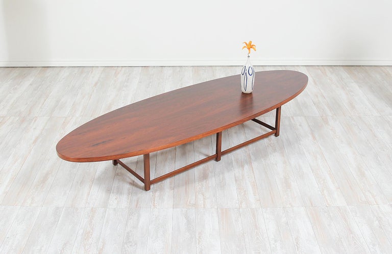 Paul McCobb "Delineator" Rosewood Surfboard Coffee Table for Lane at ...