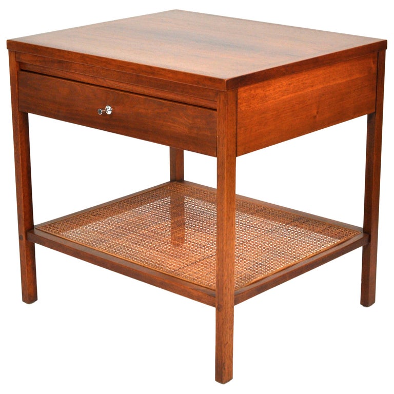 Paul McCobb Delineator Walnut, Rosewood and Cane Side Table at 1stDibs ...