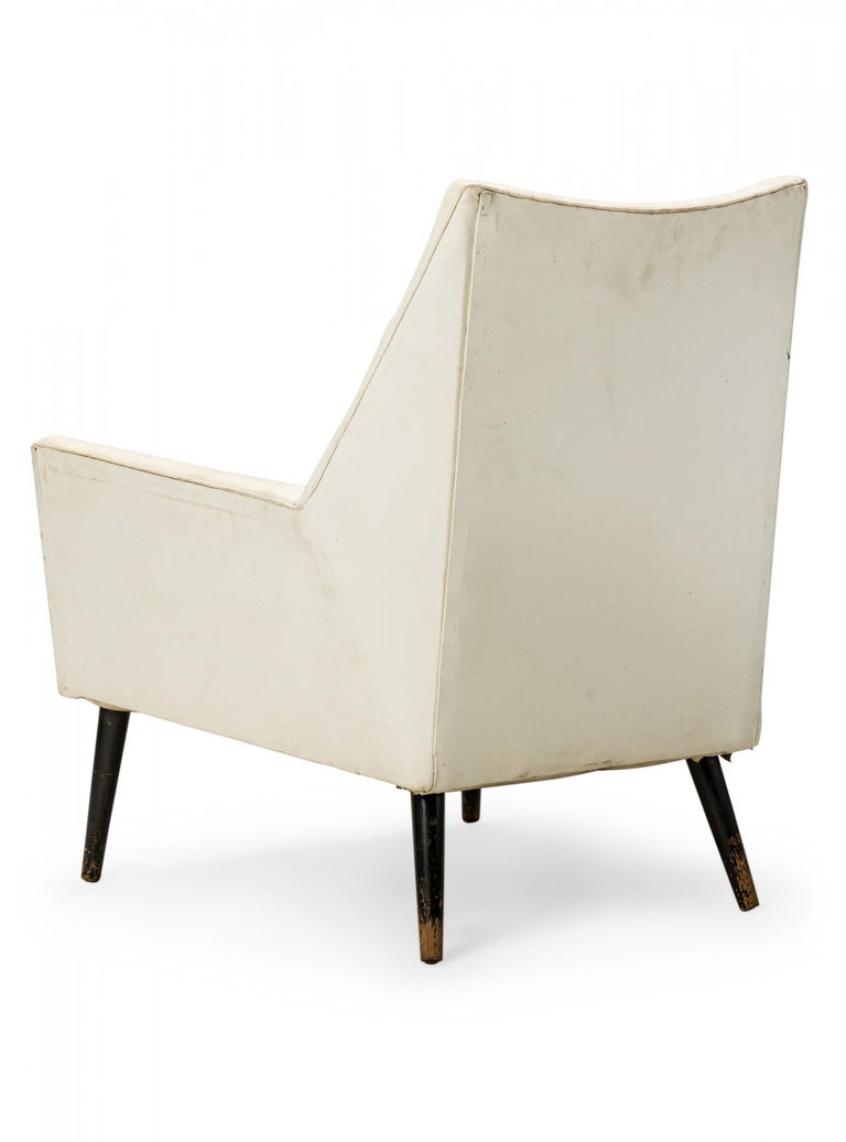 Paul McCobb for Custom Craft Inc. White Leather Lounge Armchair For ...