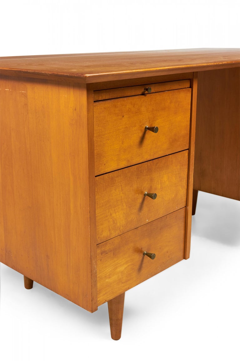 Paul McCobb for Winchendon Maple Double Pedestal Desk For Sale at 1stDibs