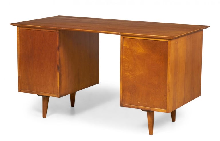 Paul McCobb for Winchendon Maple Double Pedestal Desk For Sale at 1stDibs