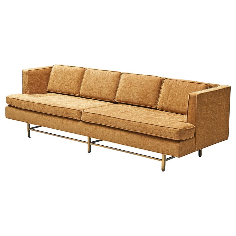 Paul McCobb Grand Sofa with Brass Base For Sale at 1stDibs