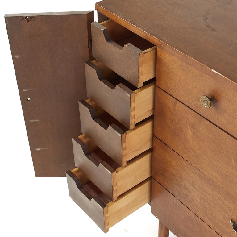 Paul McCobb Mid-Century 20 Drawer Lowboy Dresser For Sale at 1stDibs