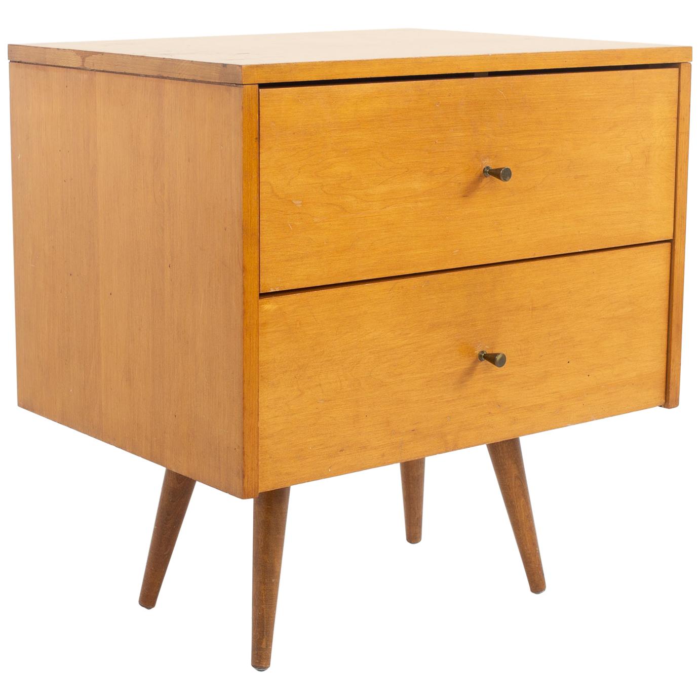 Midcentury Paul McCobb Single Drawer #1500 Nightstands Blonde T Pulls ...