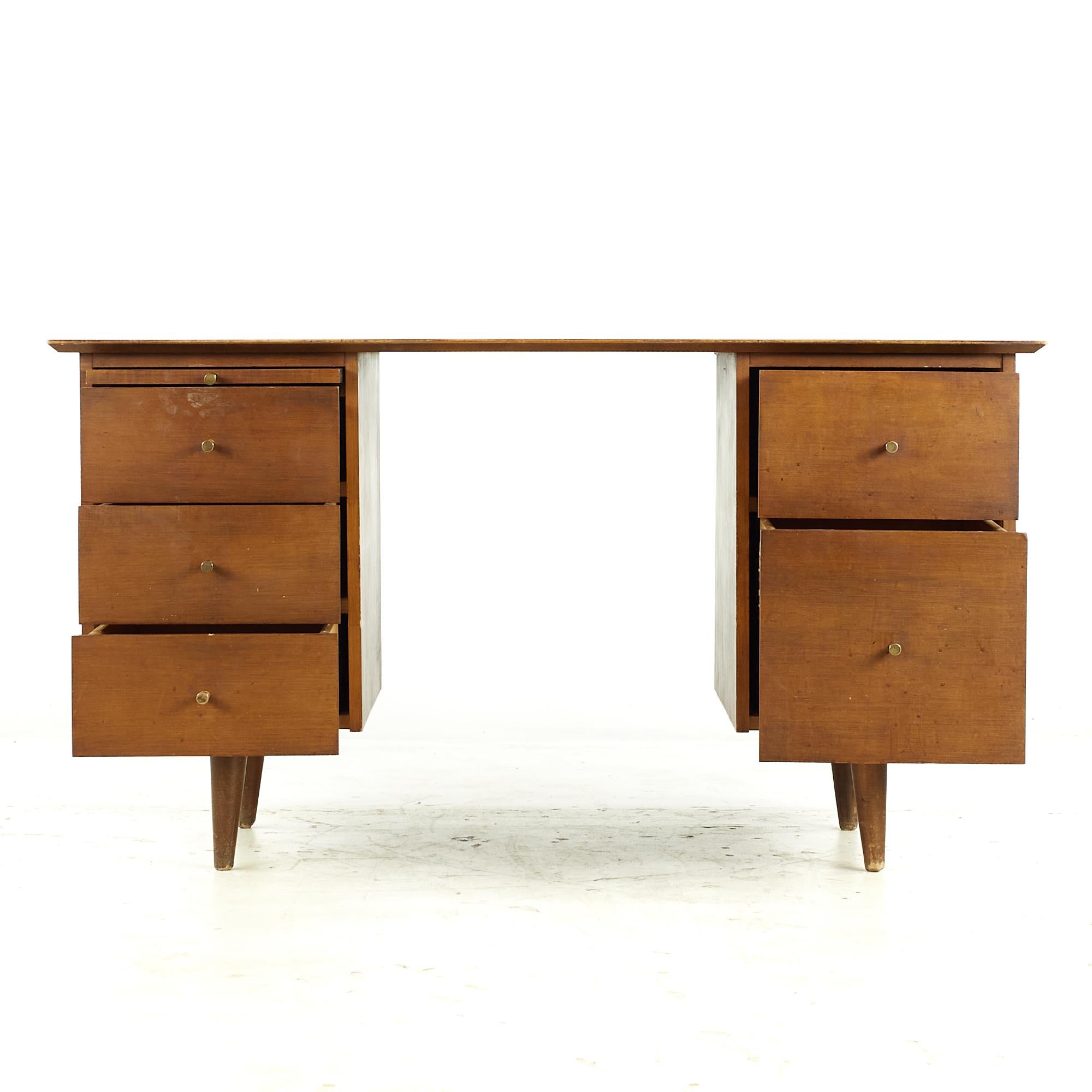 Paul McCobb Planner Group Midcentury Double Pedestal Desk For Sale at ...