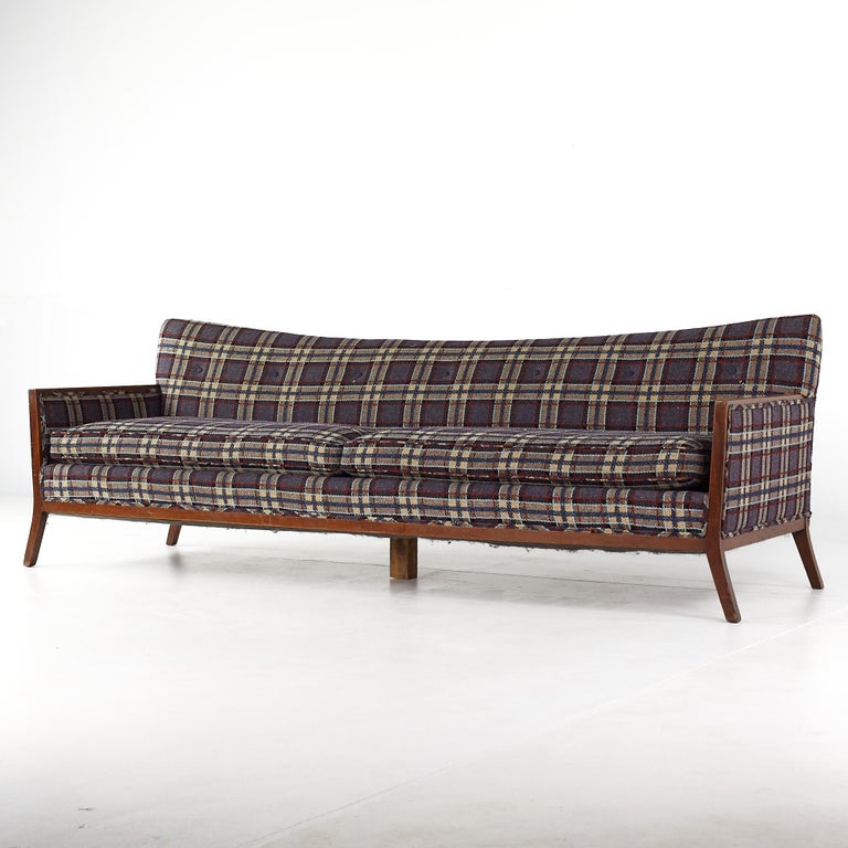 Paul McCobb Style Mid-Century Walnut Sofa For Sale at 1stDibs