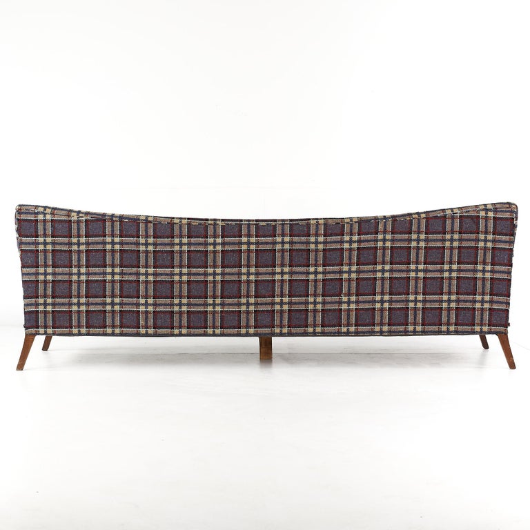 Paul McCobb Style Mid-Century Walnut Sofa For Sale at 1stDibs