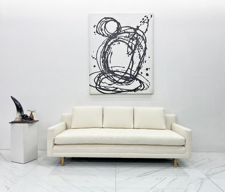 Paul McCobb Tuxedo Sofa in White Boucle, Directional, 1960's For Sale ...