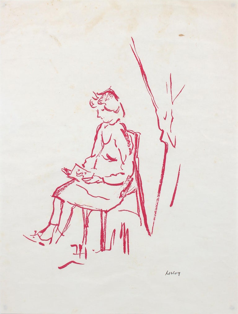 Paul McCoy - Peacefully Reading 20th Century Serigraph at 1stDibs