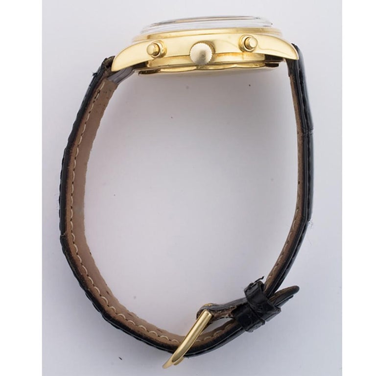 Paul Picot Chrono Date Wristwatch in 18k Yellow Gold For Sale at 1stDibs