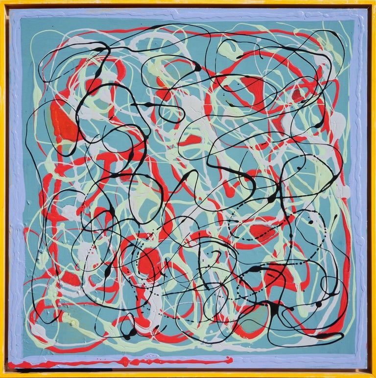 Paul Reeves - "Nomad" Abstract Expressionist Pastel Green, Red, Purple ...