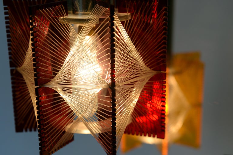 Paul Secon Colored Pendant Lights, 1960s at 1stDibs