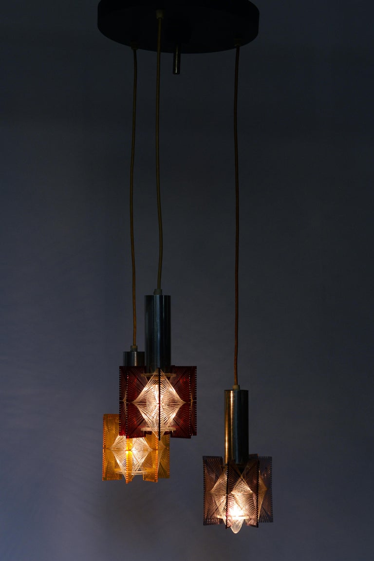 Paul Secon Colored Pendant Lights, 1960s at 1stDibs