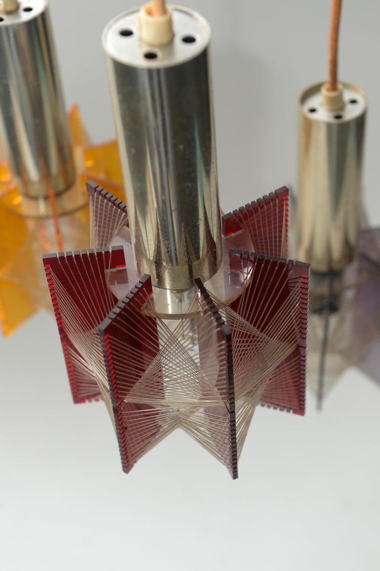 Paul Secon Colored Pendant Lights, 1960s at 1stDibs