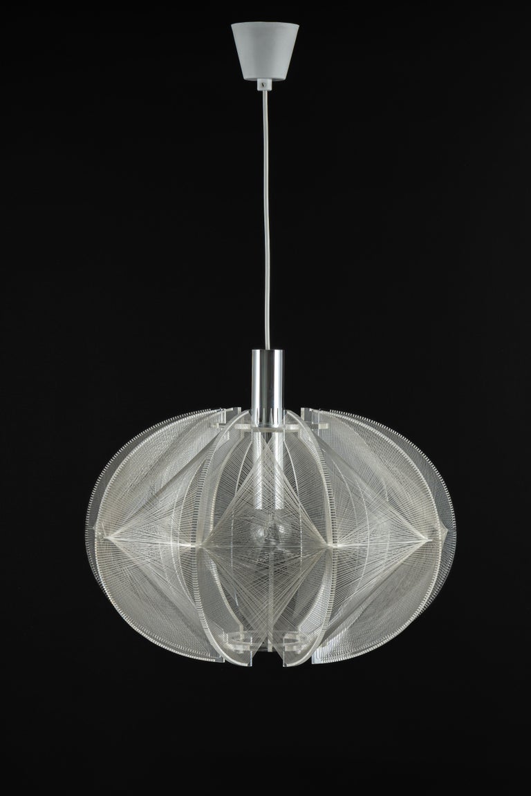 Paul Secon for Sompex-Clear Wire Pendant Lamp, Germany, 1970s For Sale ...
