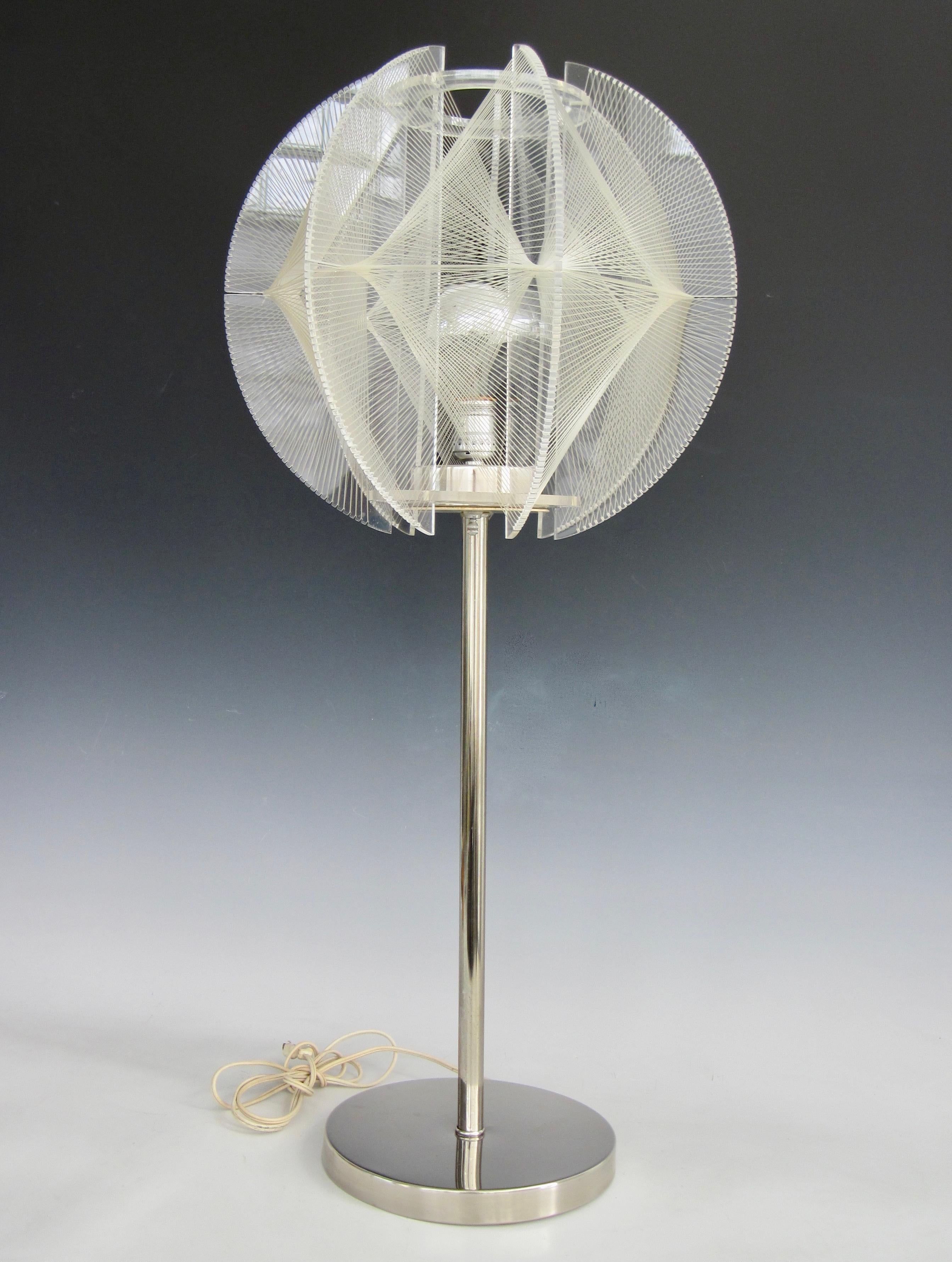 Paul Secon Sculptural Lucite, Nylon, Chrome Table Lamp at 1stDibs ...
