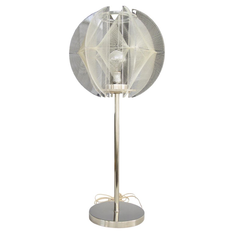 Paul Secon Sculptural Lucite, Nylon, Chrome Table Lamp at 1stDibs