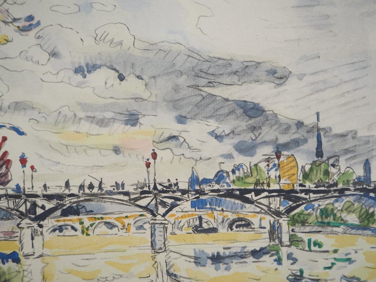 Paul Signac - Paris : Bridges Seen from Seine River - Lithograph at 1stDibs