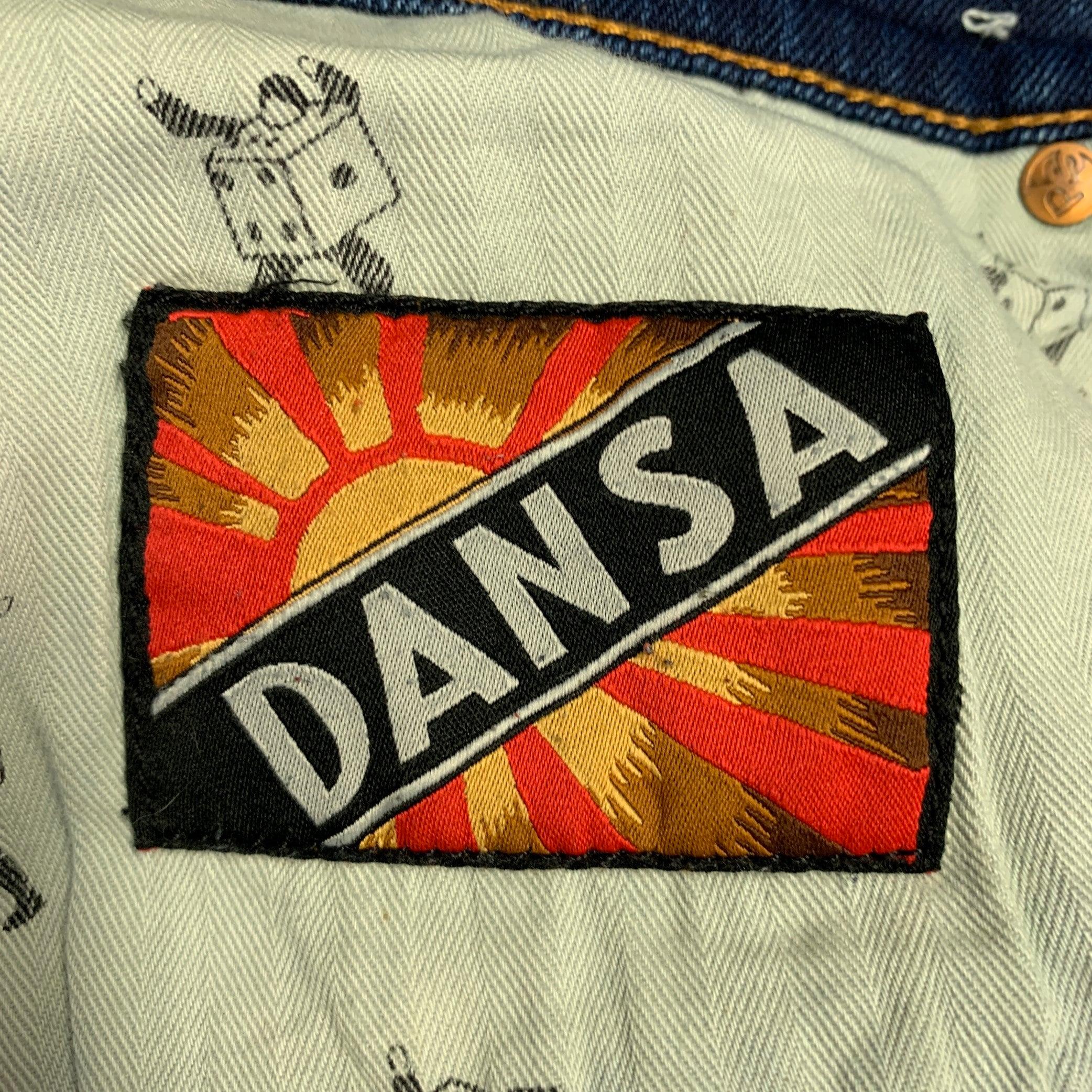 PAUL SMITH Size 36 Blue Cotton Polyurethane 5 Pocket Jeans For Sale at ...