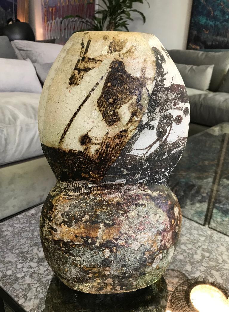 Paul Soldner Signed Large Raku Fired Mid-Century Modern Vessel ...