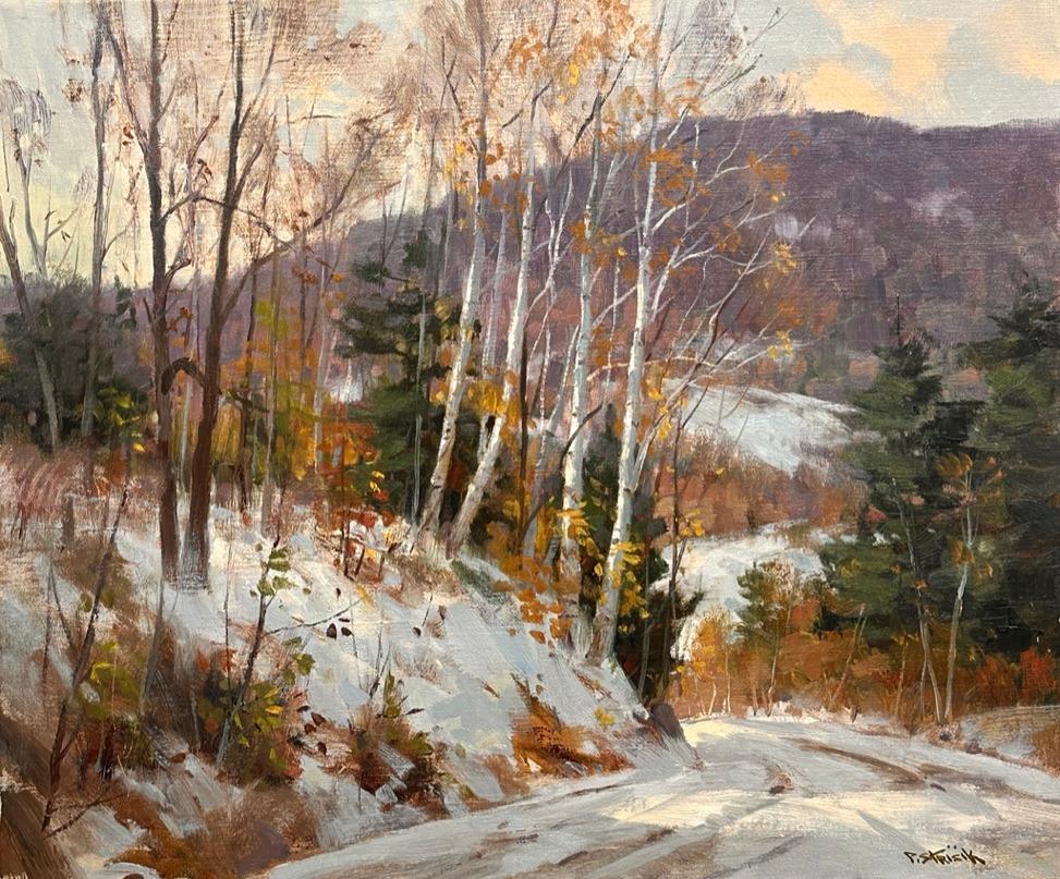 Paul Strisik - "Birch Valley, Vermont" - Landscape, Winter Scene, Trees ...